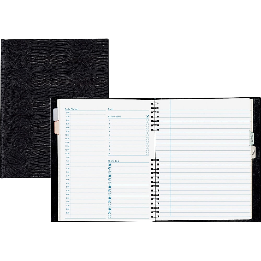 Blueline® NotePro And Graphics Notebook, 7 7/16" x 9 1/2", Black Die ...