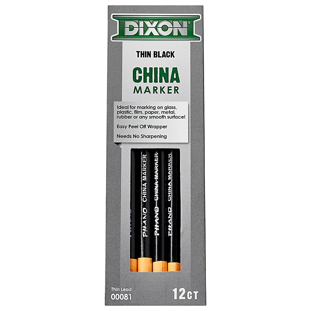 Dixon® Phano® China Marker, Black, Box of 12 Deals and Price History at ...