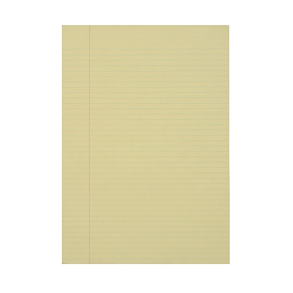 Glued Writing Pads By SKILCRAFT®, 8 1/2" x 14", Yellow, Legal Ruled ...