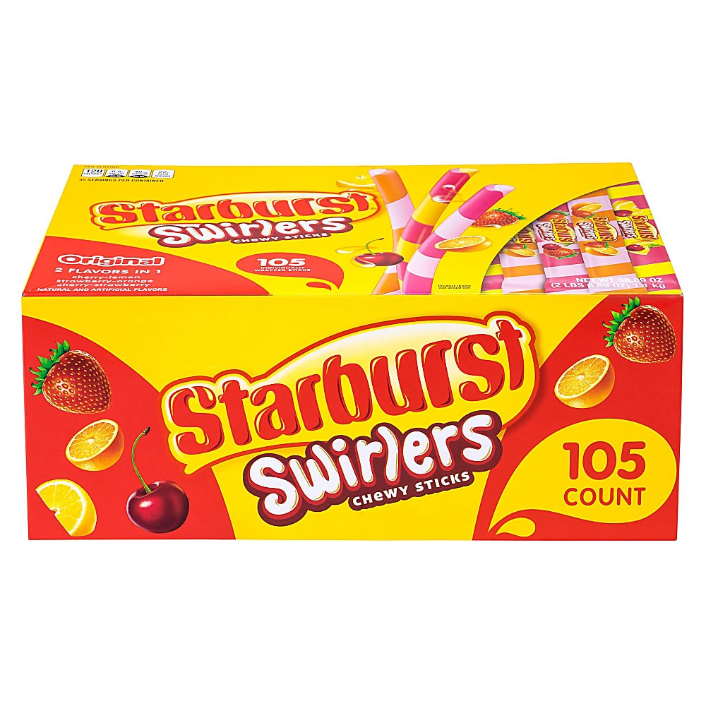 Starburst Swirlers Chewy Candy Sticks, Original, Pack Of 105 Sticks ...