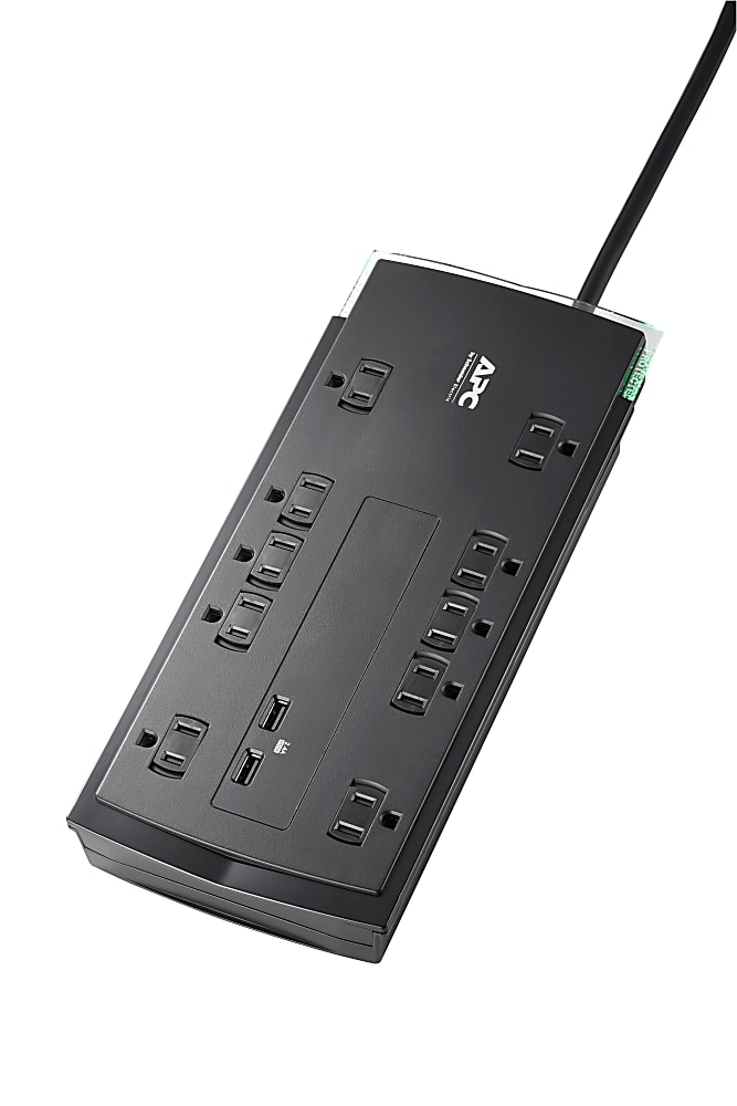 APC® Performance SurgeArrest 10-Outlet And 2-USB Surge Protector, 6 ...