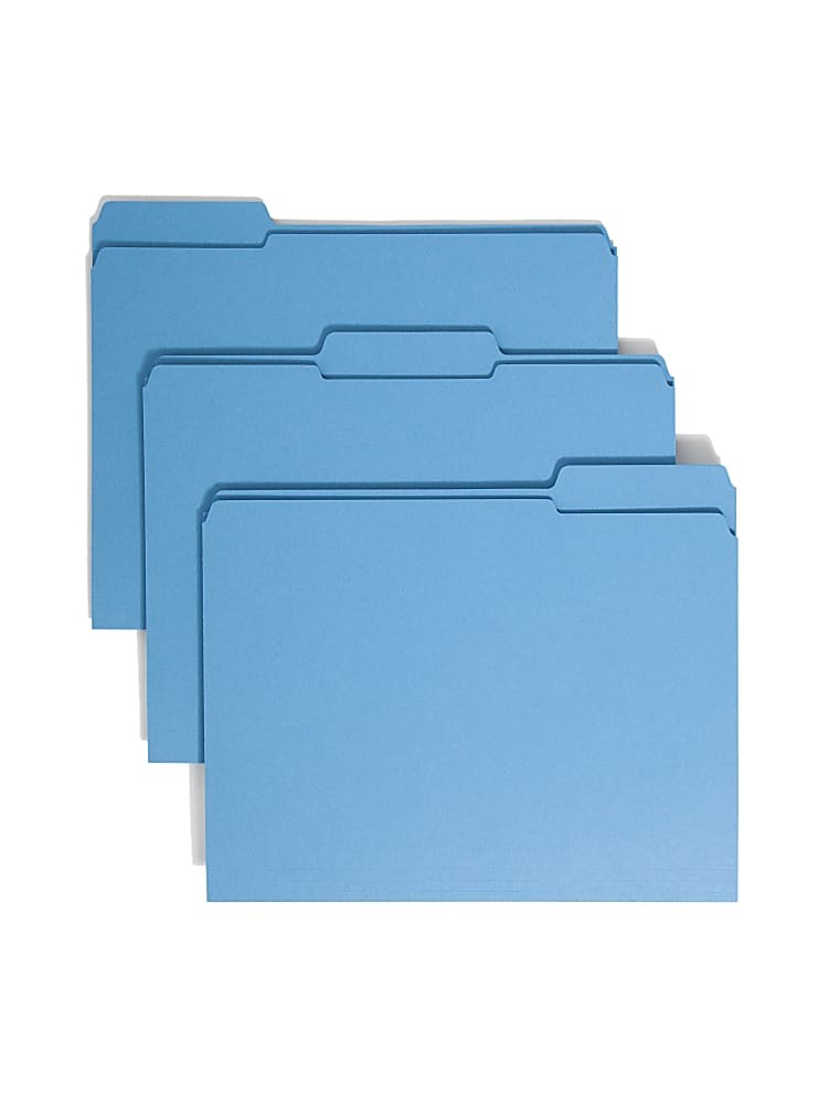 Smead® Color File Folders, With Reinforced Tabs, Letter Size, 1/3 Cut ...