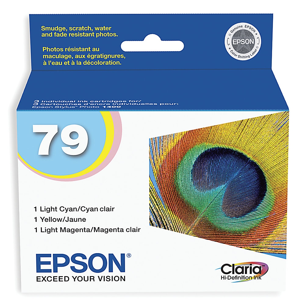 Epson® 79 Claria® High-Yield Cyan, Magenta, Yellow Ink Cartridges, Pack ...