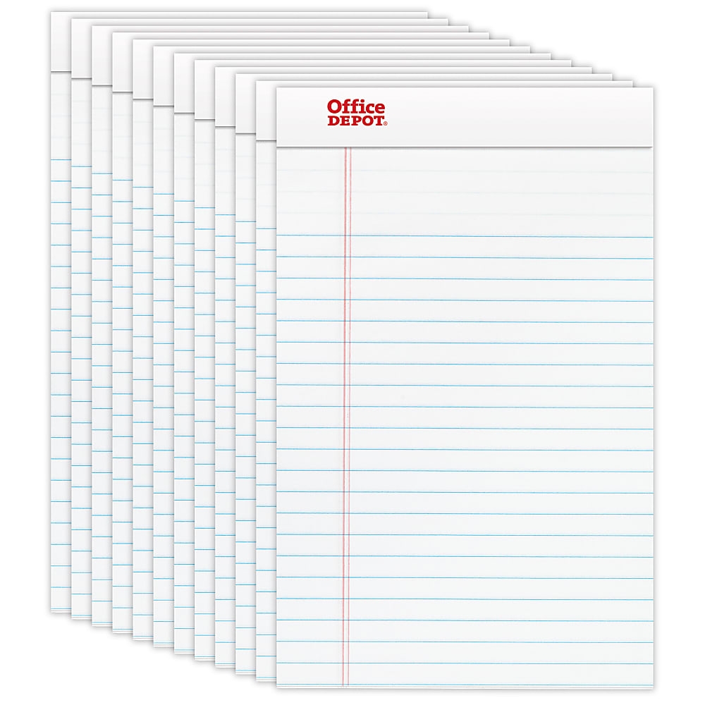 Office Depot® Brand Writing Pads, 5" x 8", Narrow Ruled, 50 Sheets ...