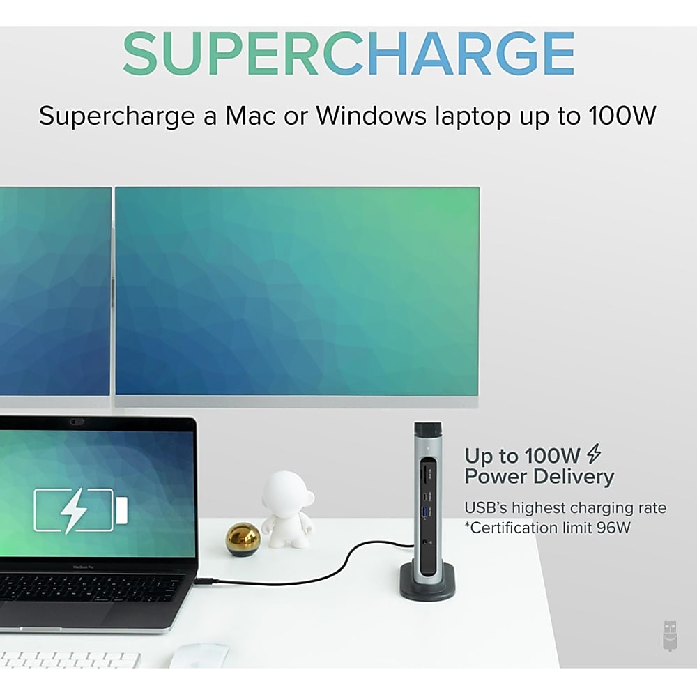 Plugable 14-in-1 USB-C and Thunderbolt 3 Dock - Compatible with Mac and ...