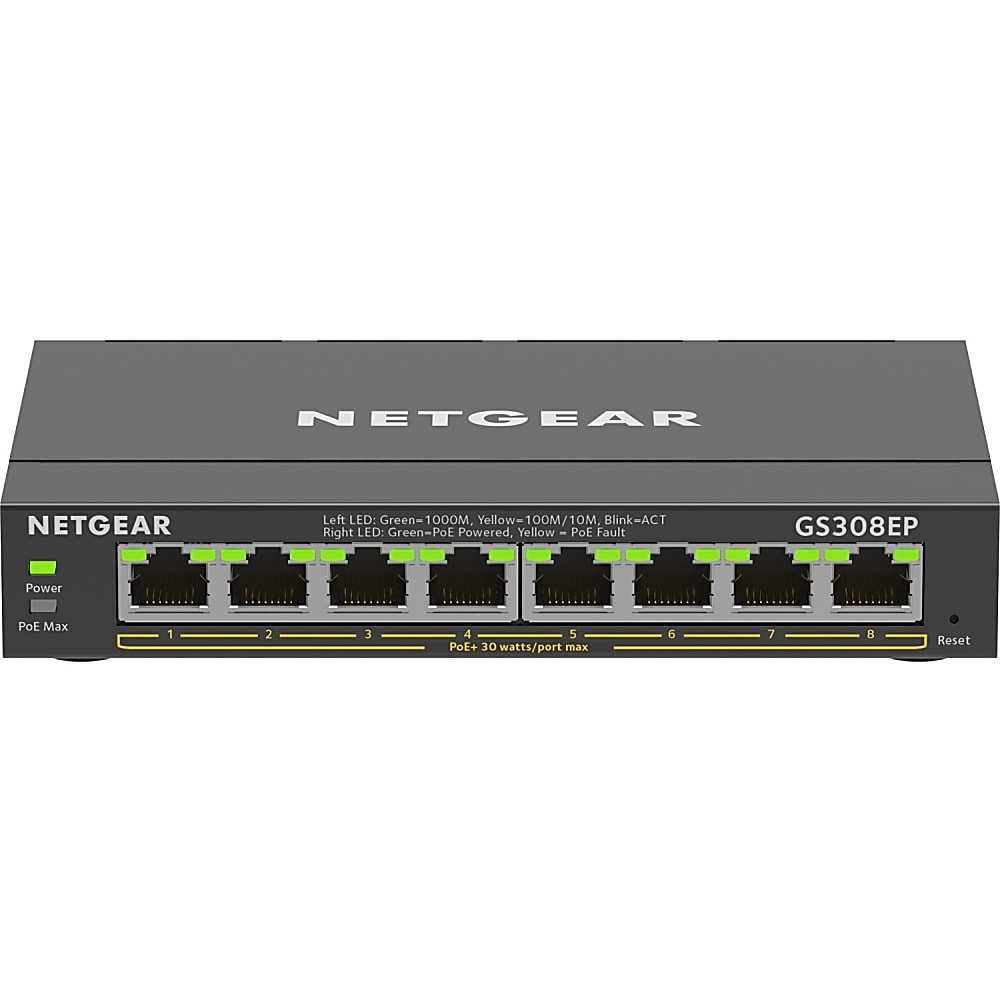 Netgear 8-Port Gigabit Ethernet PoE+ Smart Managed Plus Switch - 8 ...