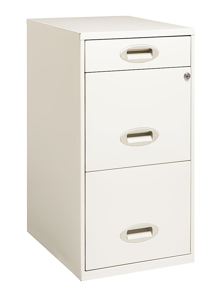 Realspace 18"D Vertical 3-Drawer Letter-Size File Cabinet, Metal, Pearl ...