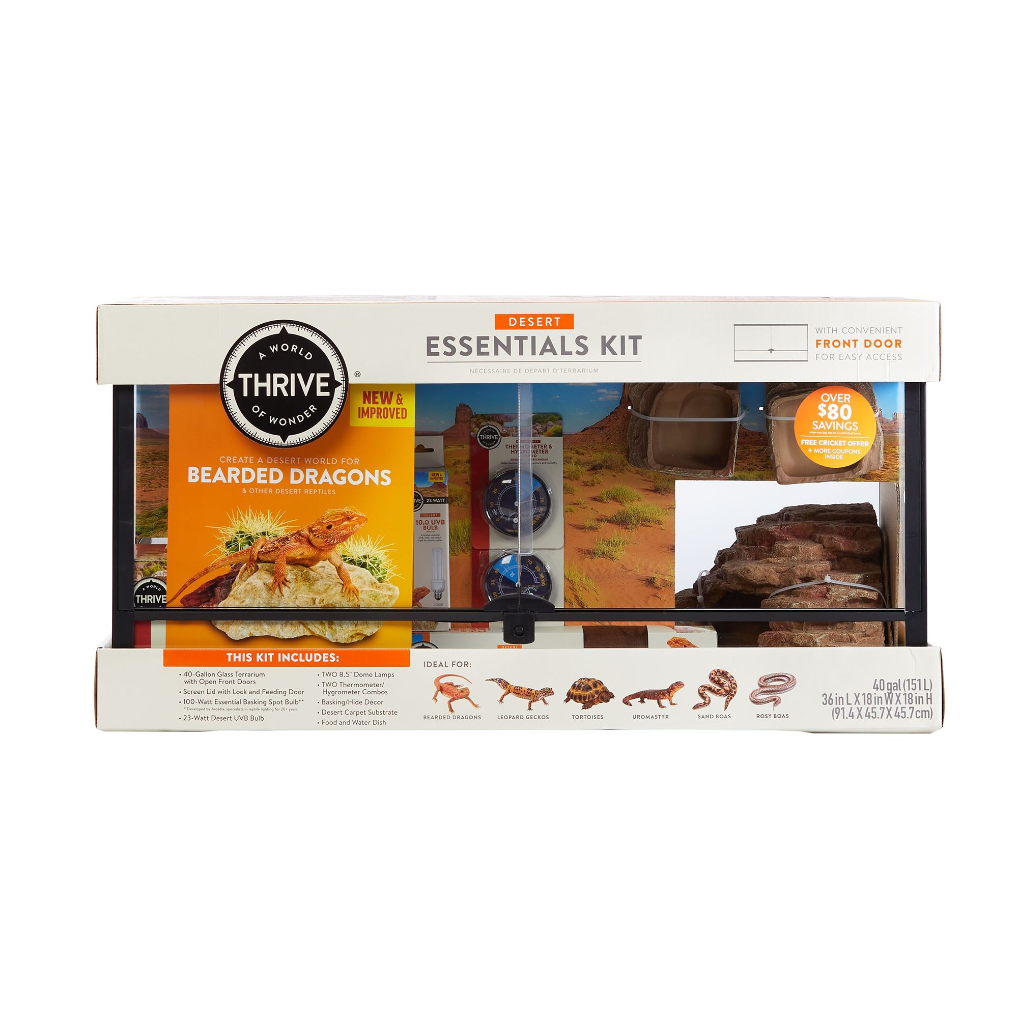 Mejores ofertas e historial de precios de Thrive Front Double Door Opening Terrarium Desert ...