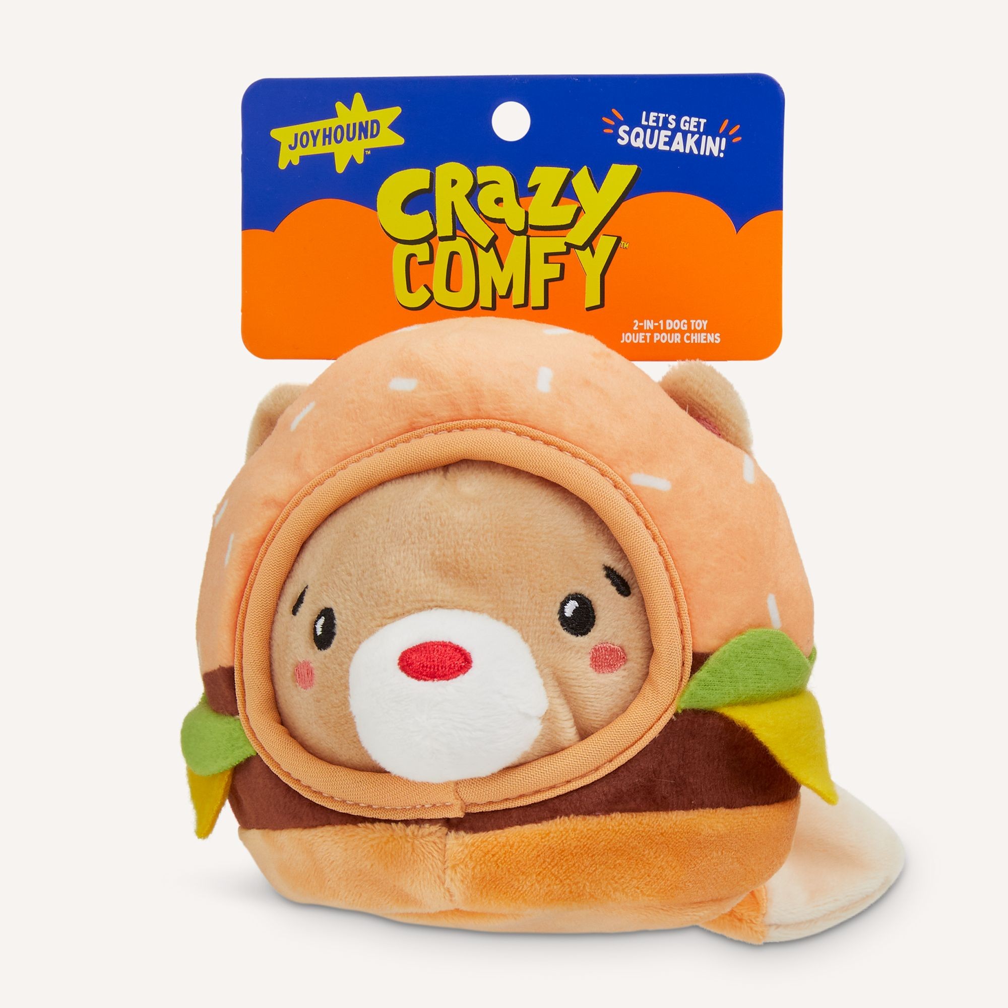 Joyhound Crazy Comfy Popper Burger Dog Toy - Plush, Squeaker De beste ...