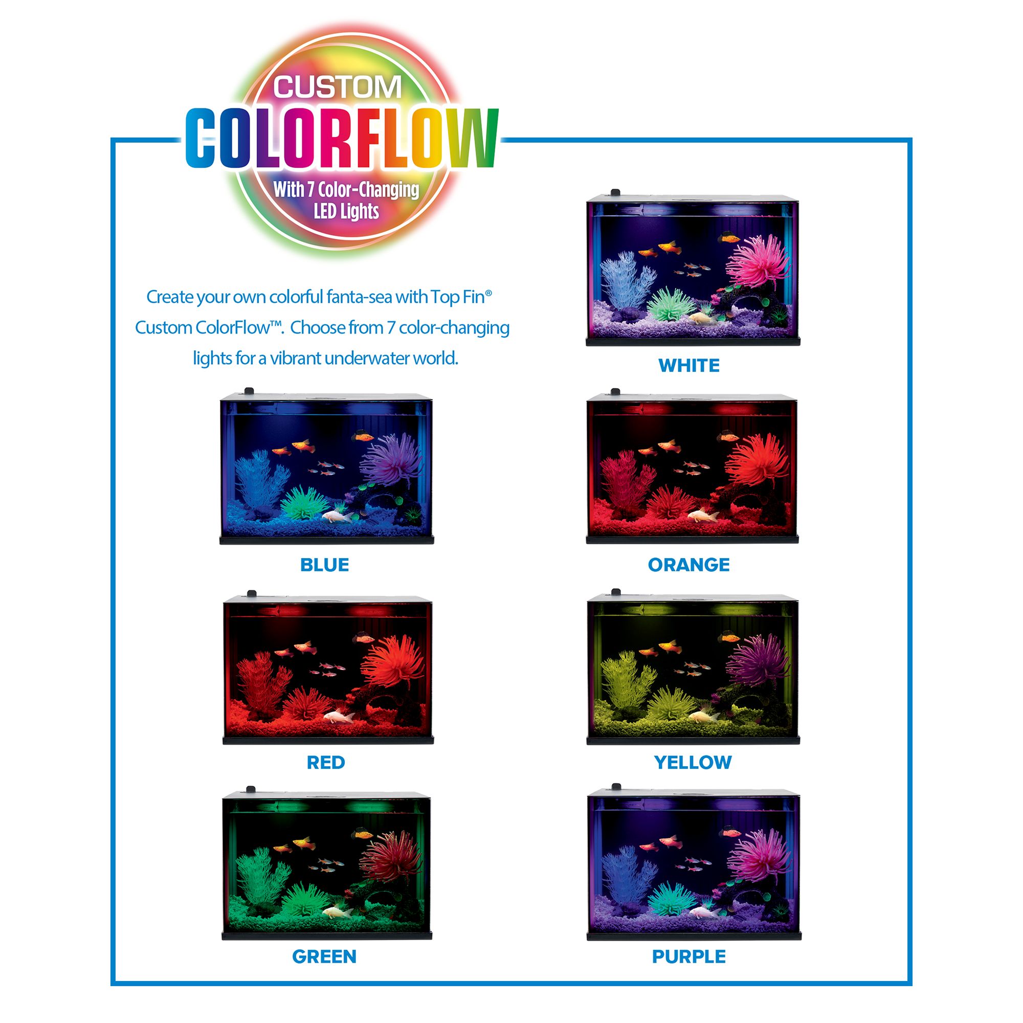 Mejores ofertas e historial de precios de Top Fin® Custom Colorflow™ Aquarium with 7 Color ...