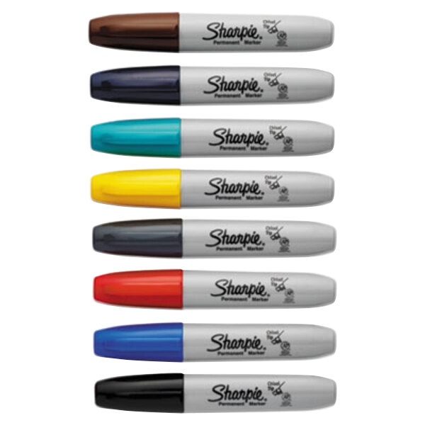 Sharpie 1927322 Assorted Colors Chisel Tip Permanent Marker - 8/Pack ...
