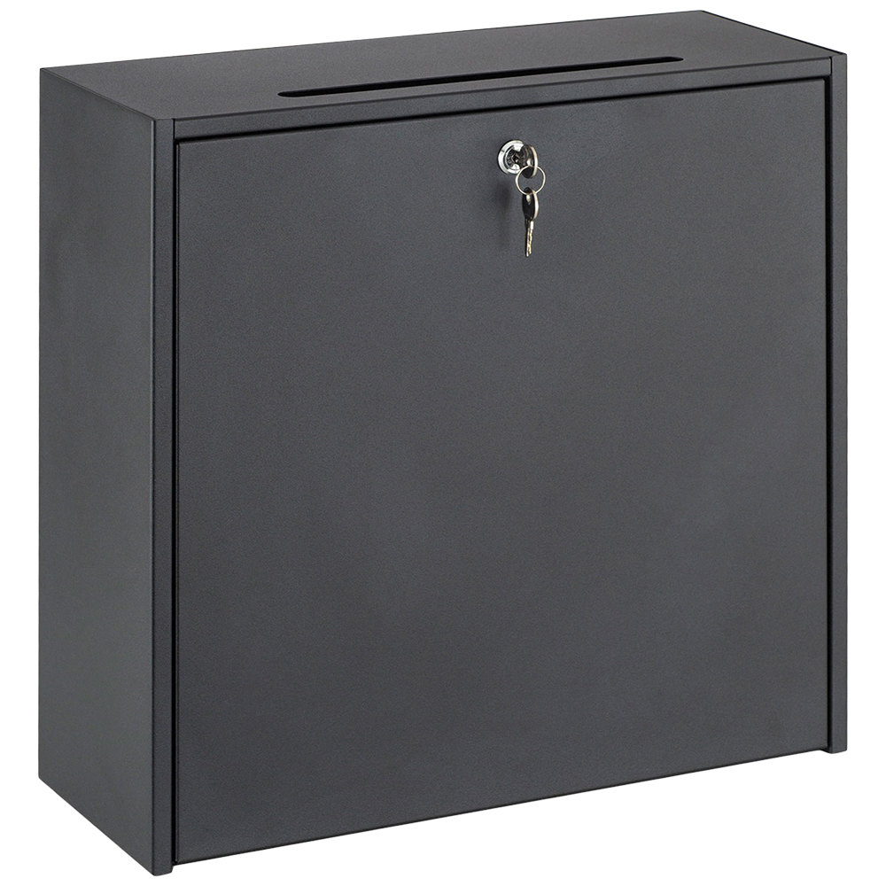 Safco 4259BL 18" x 18" x 7" Black Wall-Mountable Interoffice Mailbox ...