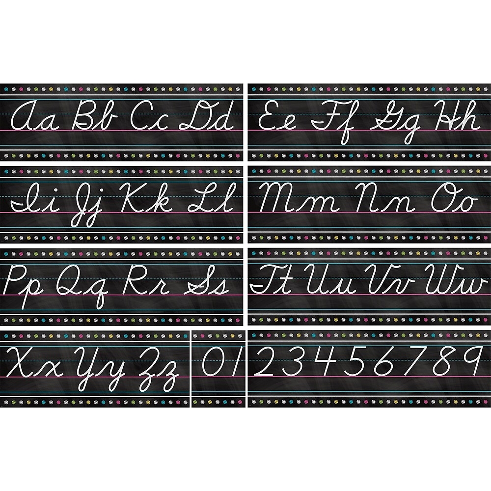 Teacher Created Resources Chalkboard Brights Cursive Writing Bulletin ...