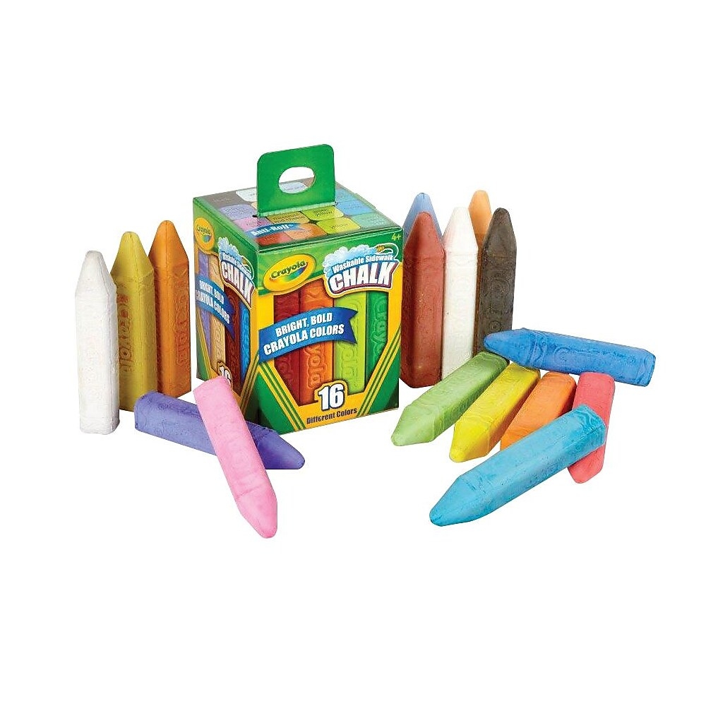 Crayola Sidewalk Chalk, Assorted Colors, 16/Box (51-2016) Best Deals ...