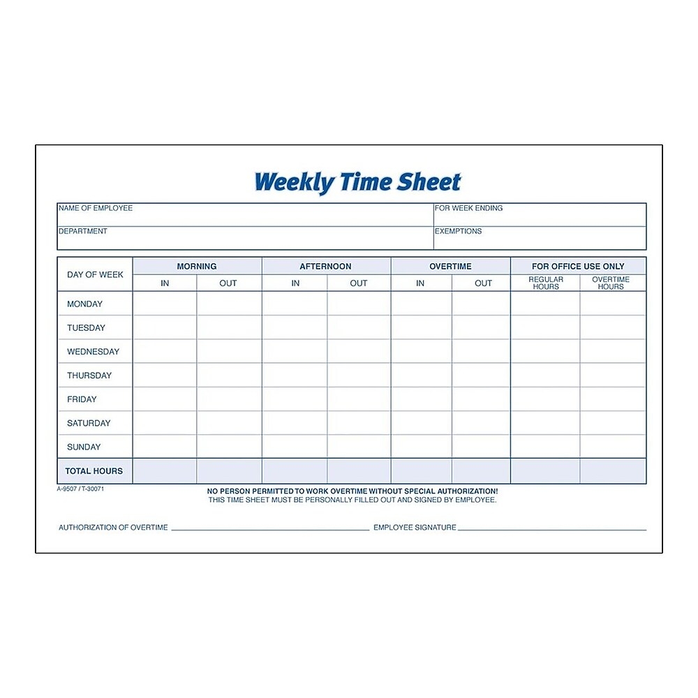 Adams Time Sheets, 100/Pad, 2 Pads/Pack (ABF 9507ABF) melhores ofertas ...