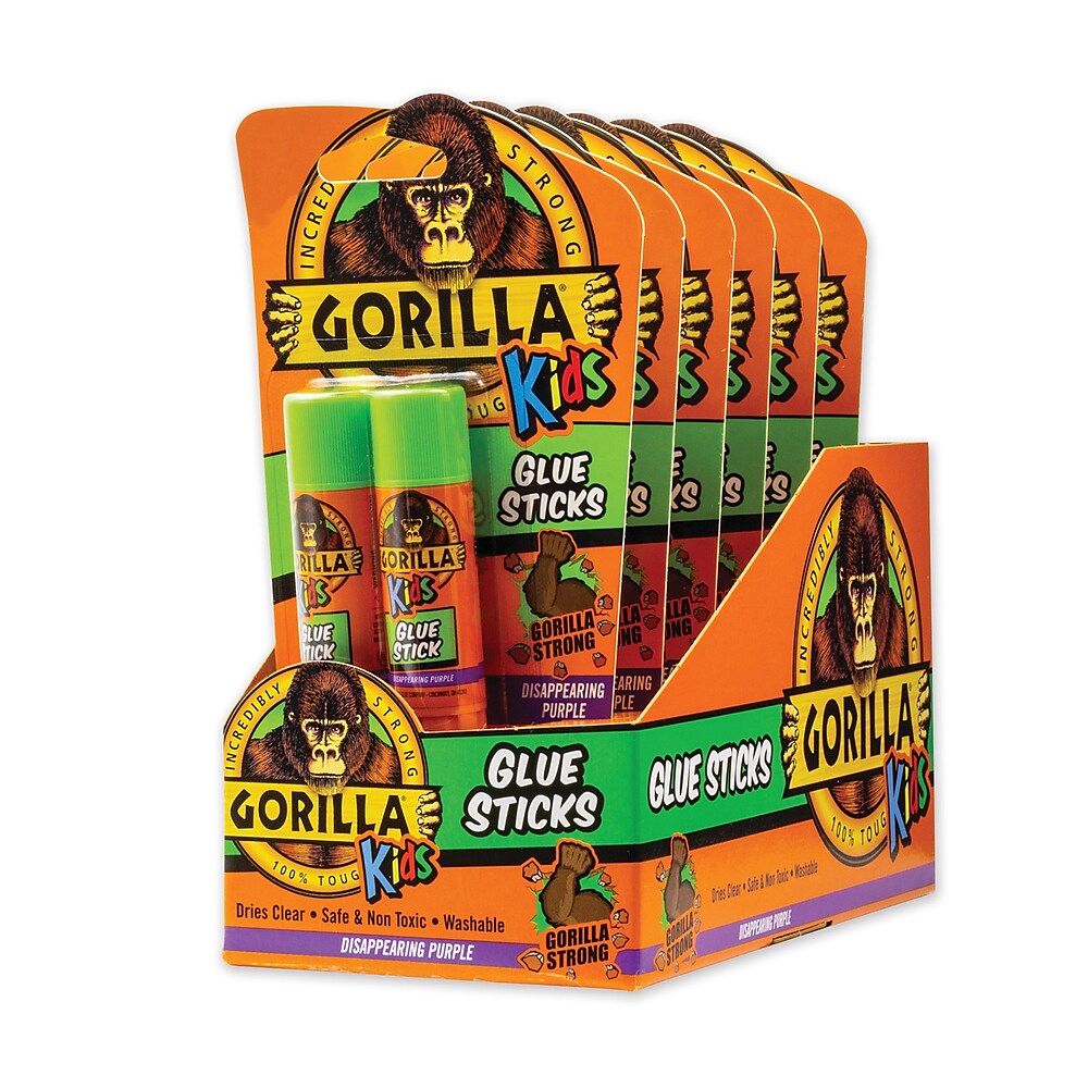 Gorilla Glue® School Glue Sticks, 0.21 oz/Stick, Dries Clear, 12 Sticks ...