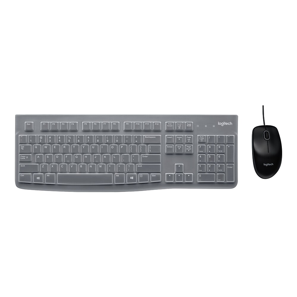 Logitech MK120 Desktop Combo with Protective Keyboard Cover and Mouse ...