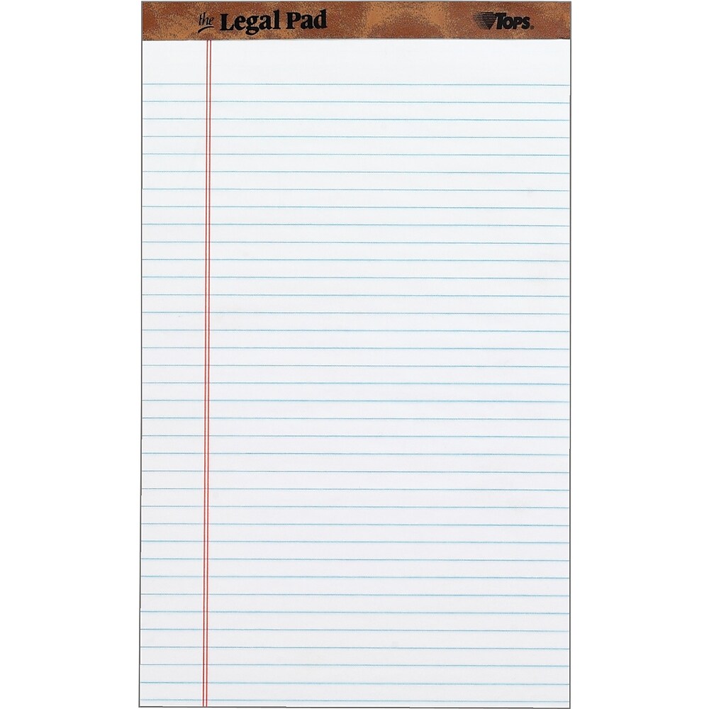 TOPS® The Legal Pad™ Writing Pad, White, Legal Ruled, 8 1/2"" x 14 ...