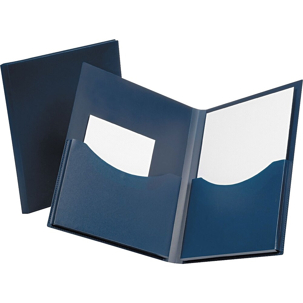 Oxford Double Stuff 2-Pocket Paper Handler Folder, Navy (OXF 57455 ...