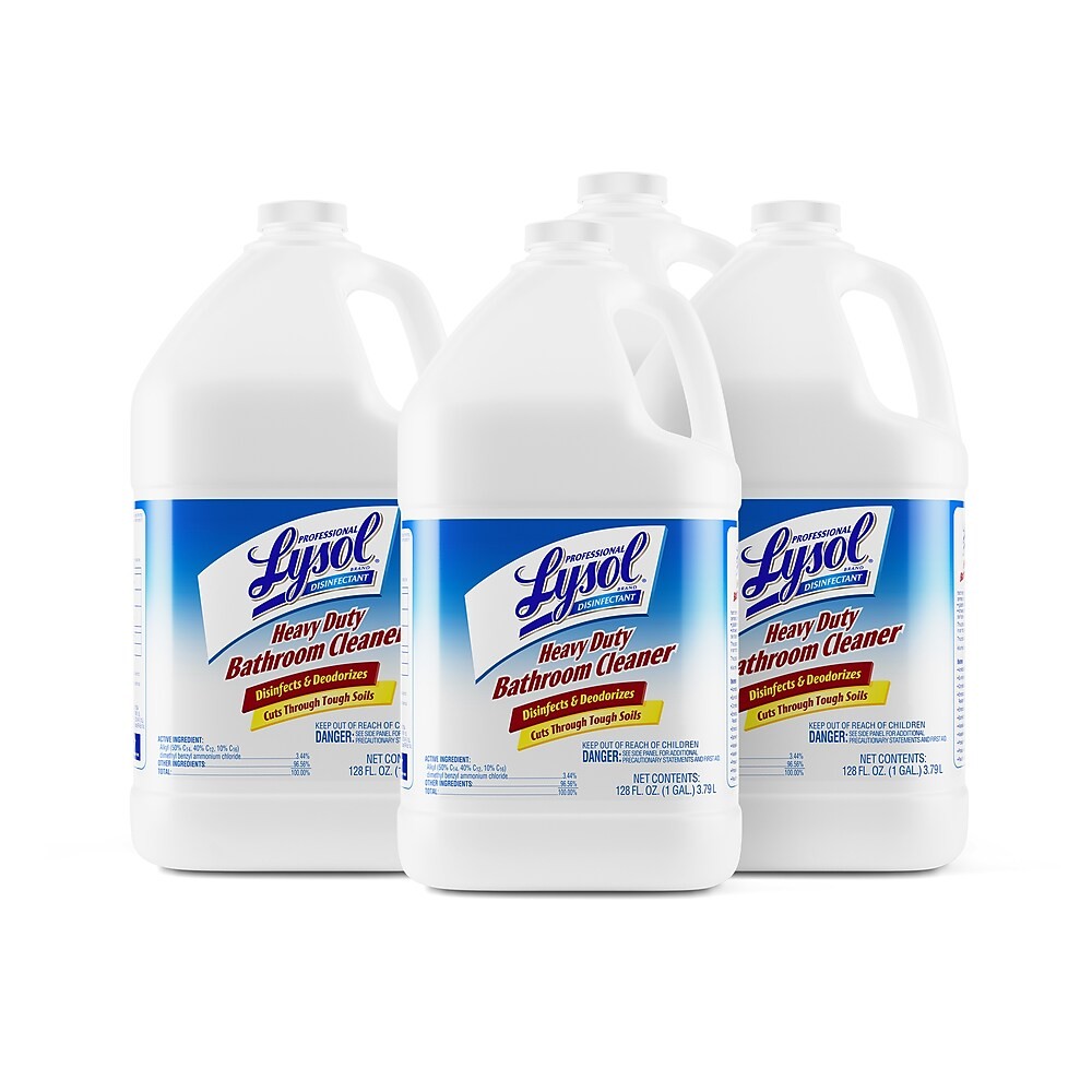Lysol Professional Heavy Duty Bathroom Cleaner, 128 Oz., Concentrate, 4 ...