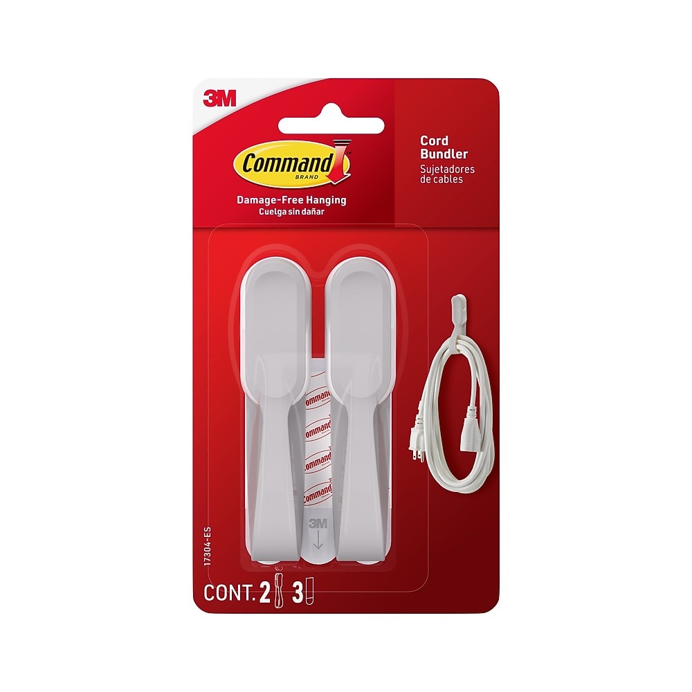 Command Damage Free Medium Utility Cord & Light Clips, White, 2/Pack ...