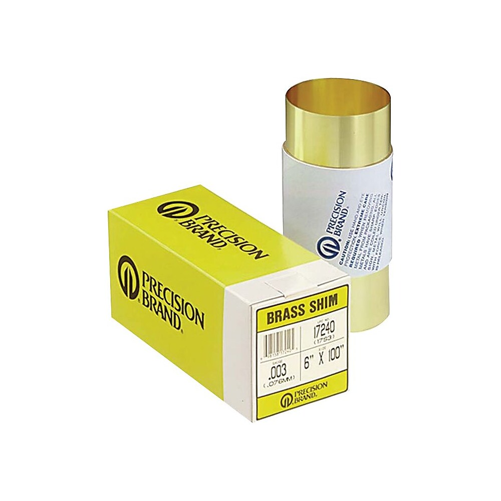 Precision Brand® Brass Shim Stock Rolls, 0.005"" X 6"" X 100"" Deals ...