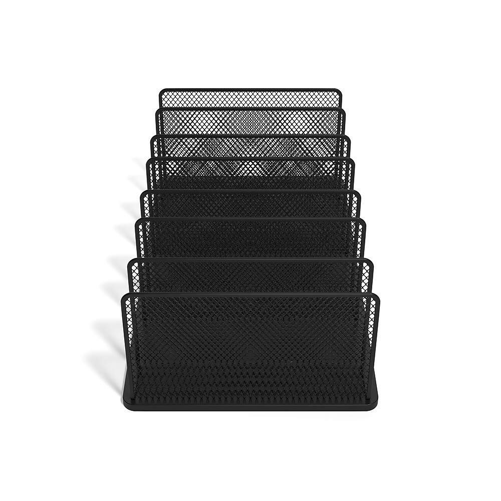 TRU RED™ 7-Compartment Wire Mesh File Organizer, Matte Black (TR57552 ...