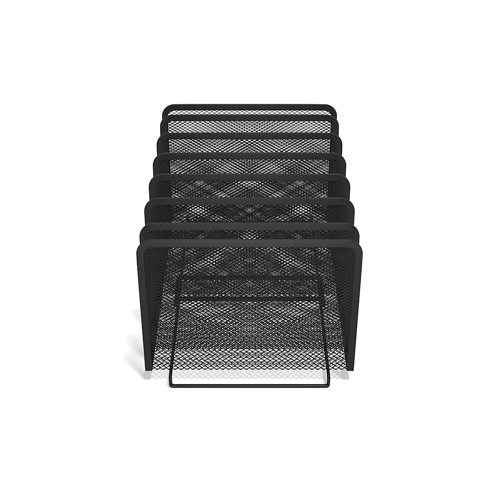 TRU RED™ 7 Compartment Wire Mesh File Organizer, Matte Black (TR57560 ...