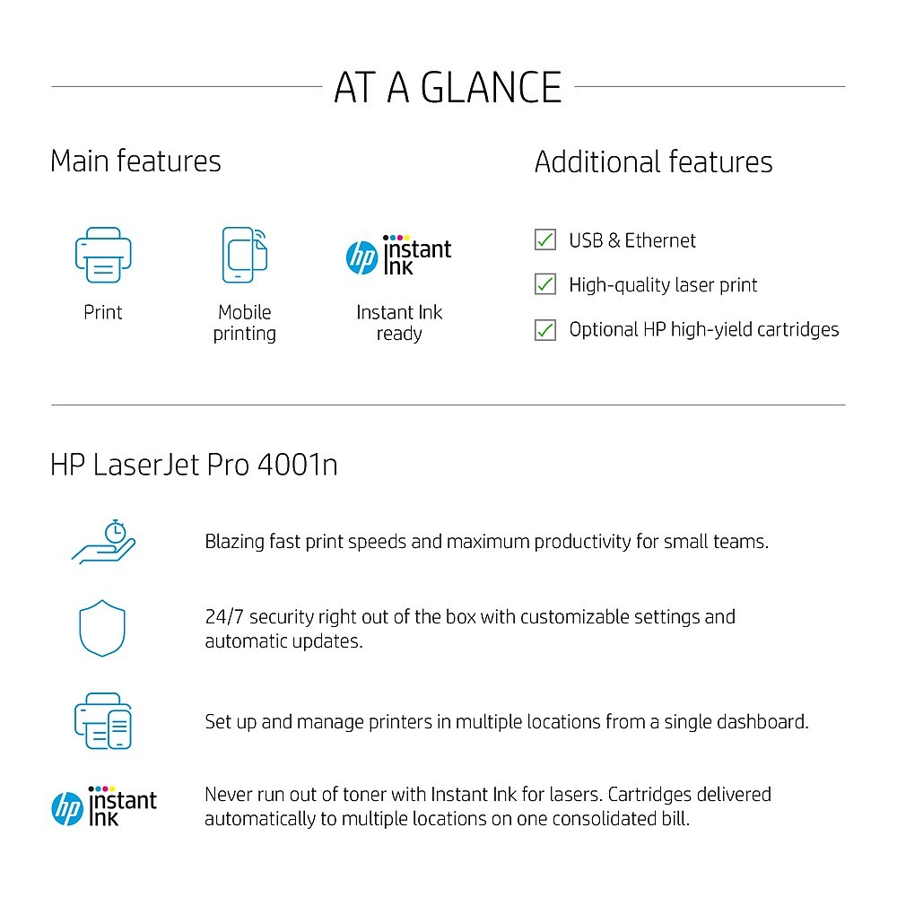 HP LaserJet Pro 4001n Black & White Printer (2Z599F#BGJ) Best Deals and ...