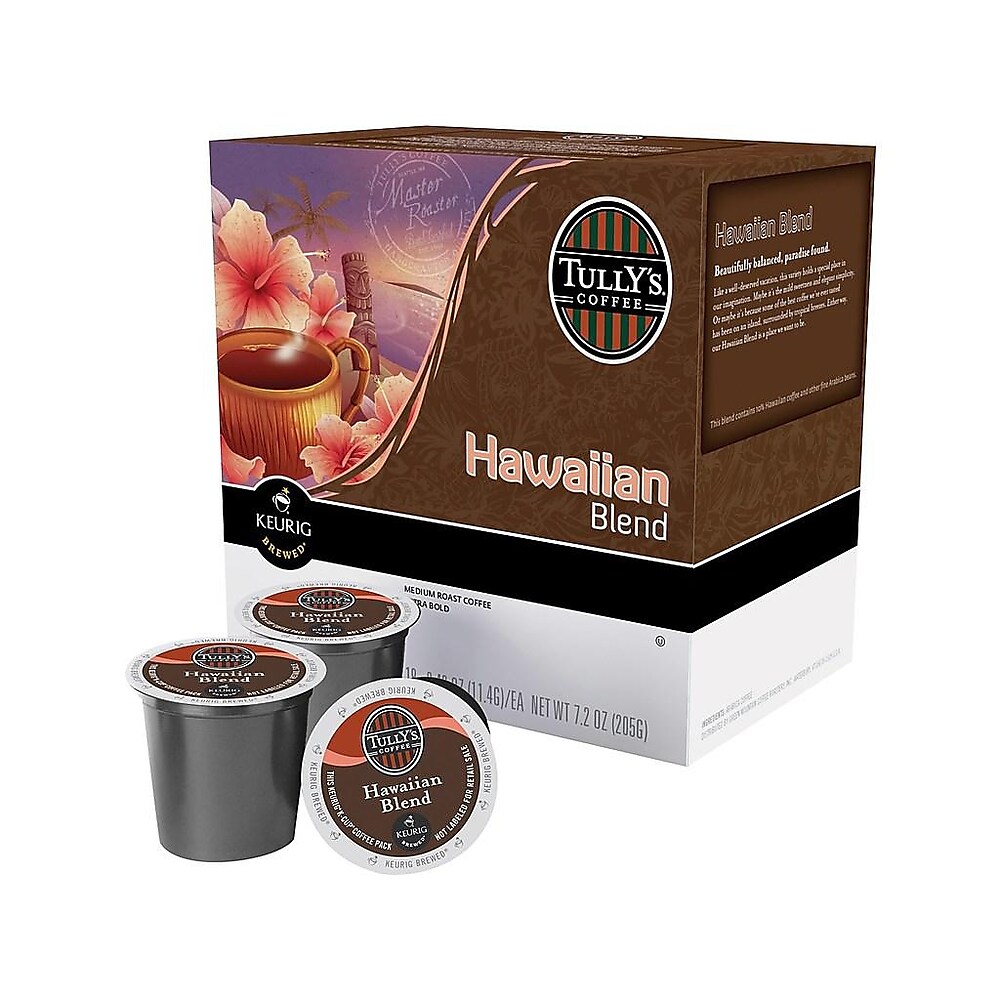 Tullys Hawaiian Blend Coffee, Keurig® K-Cup® Pods, Medium Roast, 24/Box ...