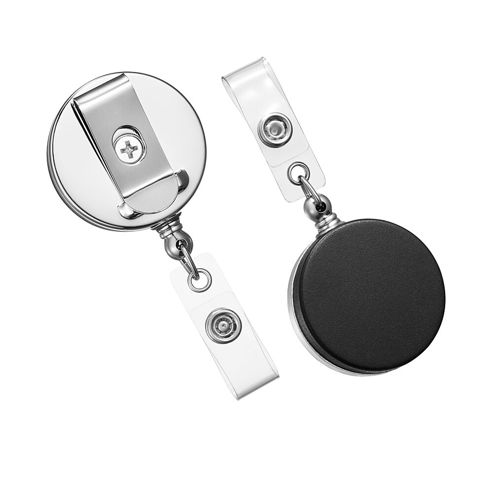 Staples Heavy-Duty Badge Reels, 30"" Retractable Cord Length, Metal ...