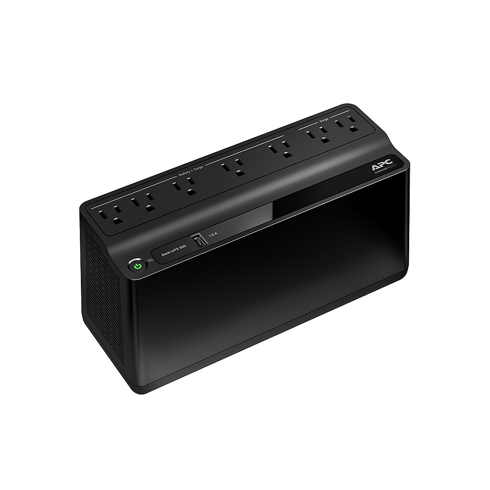 APC Back-UPS 650VA Battery Backup & Surge Protector, 7-Outlets 1 USB ...