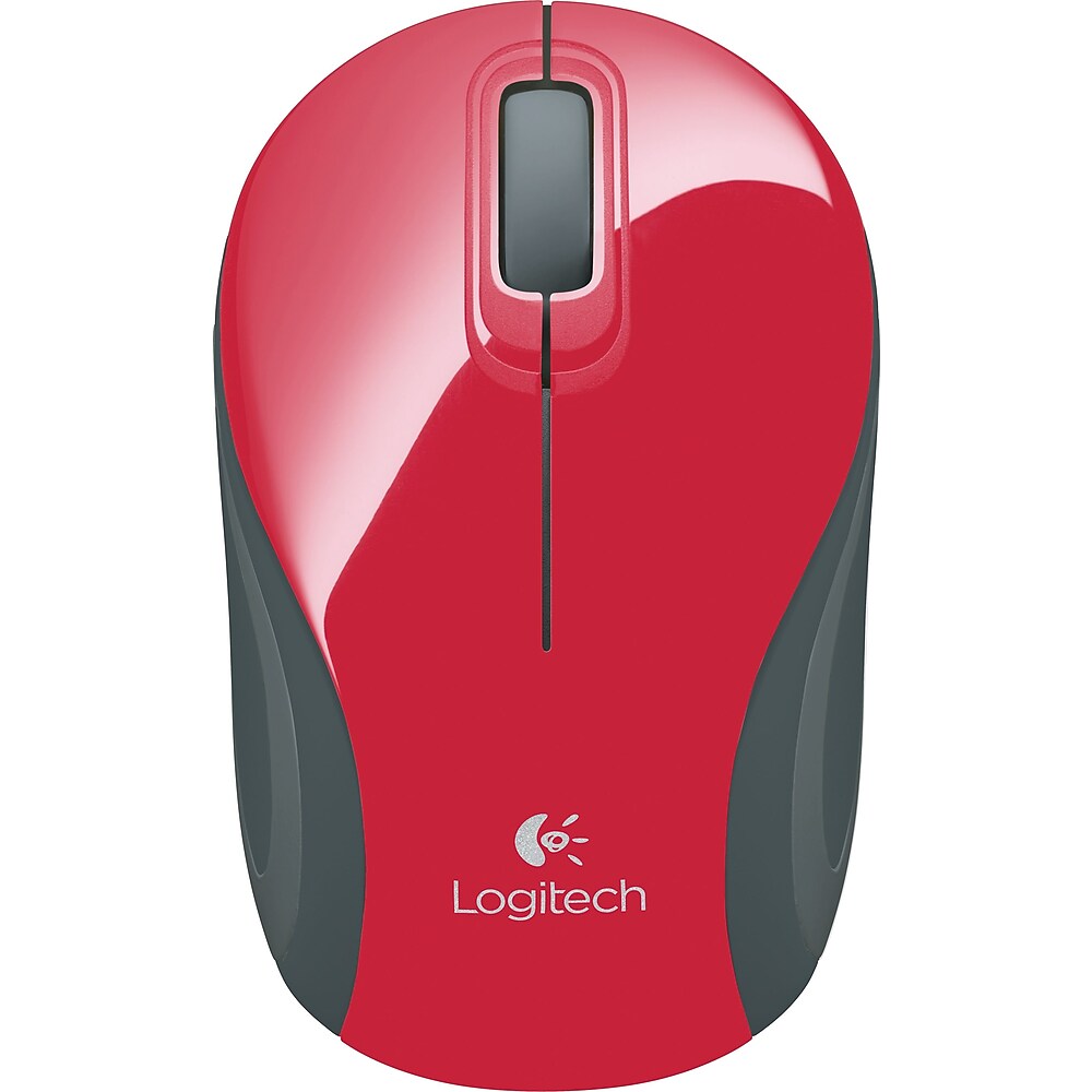 Logitech M187 Mini Wireless Ambidextrous Optical USB Mouse, Red (910 ...