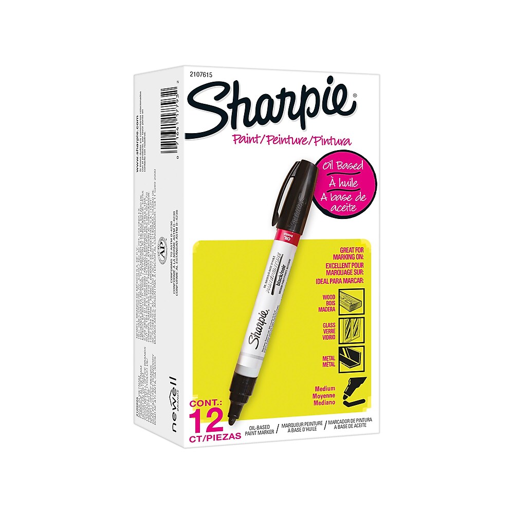 Sharpie Tank Paint Marker, Medium Tip, Black, 12/Pack (2107615) Best ...