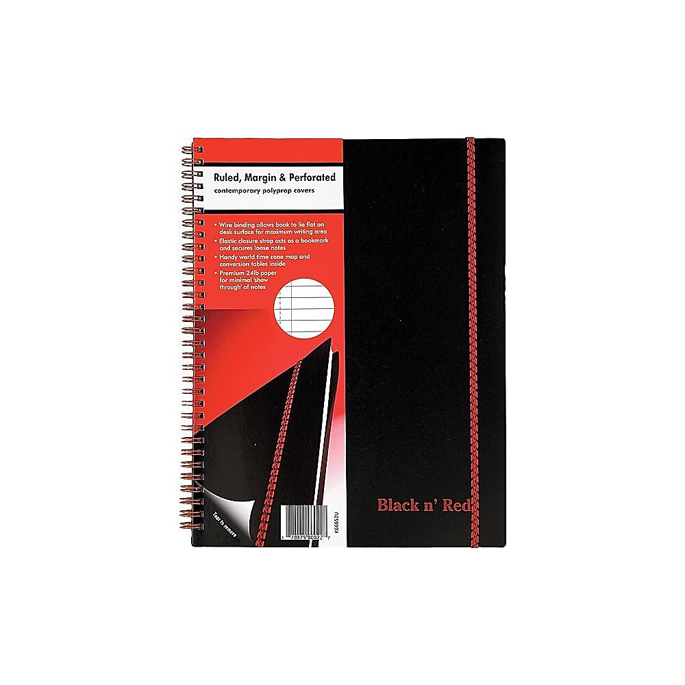Oxford Black n' Red 1-Subject Professional Notebooks, 8.5"" x 11 ...