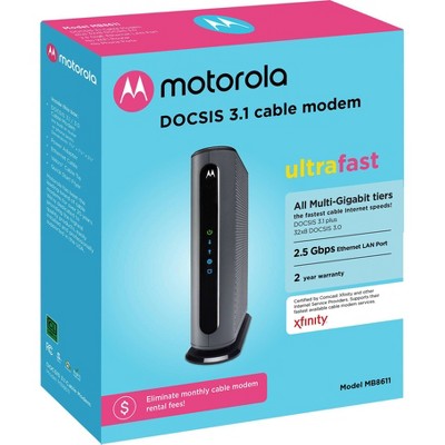 Motorola Ultra-Fast DOCSIS 3.1 Cable Modem with 32X8 DOCSIS 3.0 & 2 ...