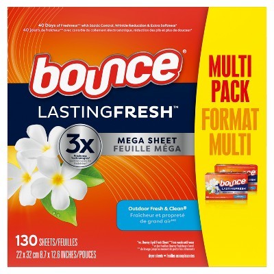 Bounce Lasting Fresh Mega Dryer Sheets, Outdoor Fresh & Clean Fabric ...