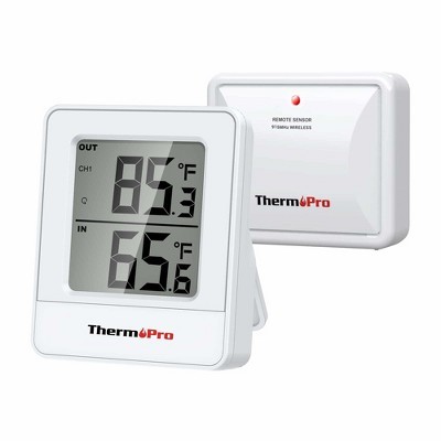 ThermoPro TP200BW Wireless Indoor Outdoor Thermometer with Temperature ...