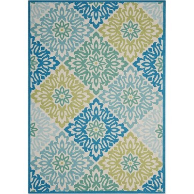Waverly Sun & Shade "Sweet Things" Blue Indoor/Outdoor Area Rug by ...