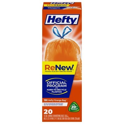 Hefty Renew EnergyBag Orange Drawstring Trash Bag - 13 Gallon/20ct Best ...