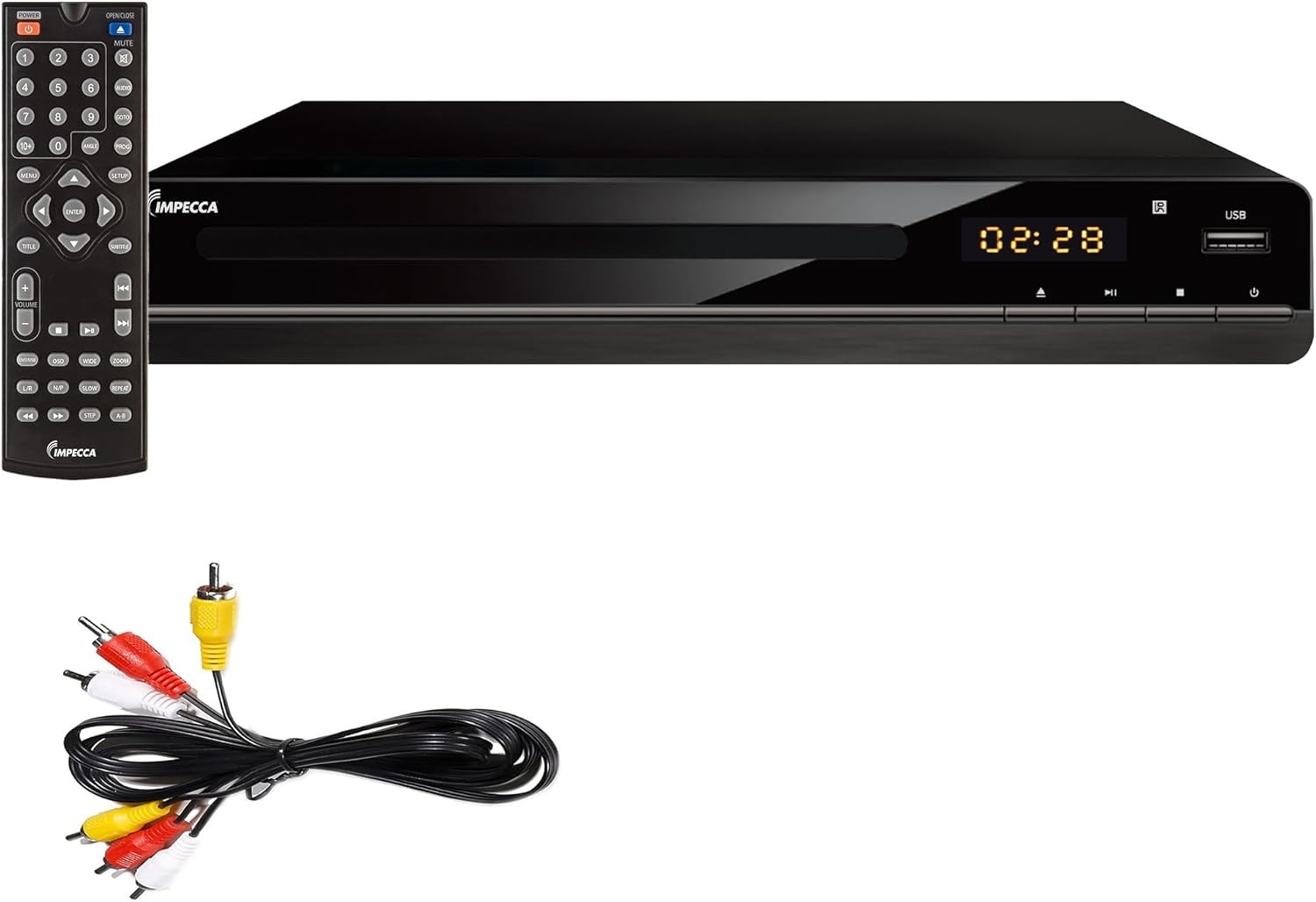 Impecca DVD Player for TV Multi-Region HDMI, RCA AV Cable, USB, CD MP3 ...