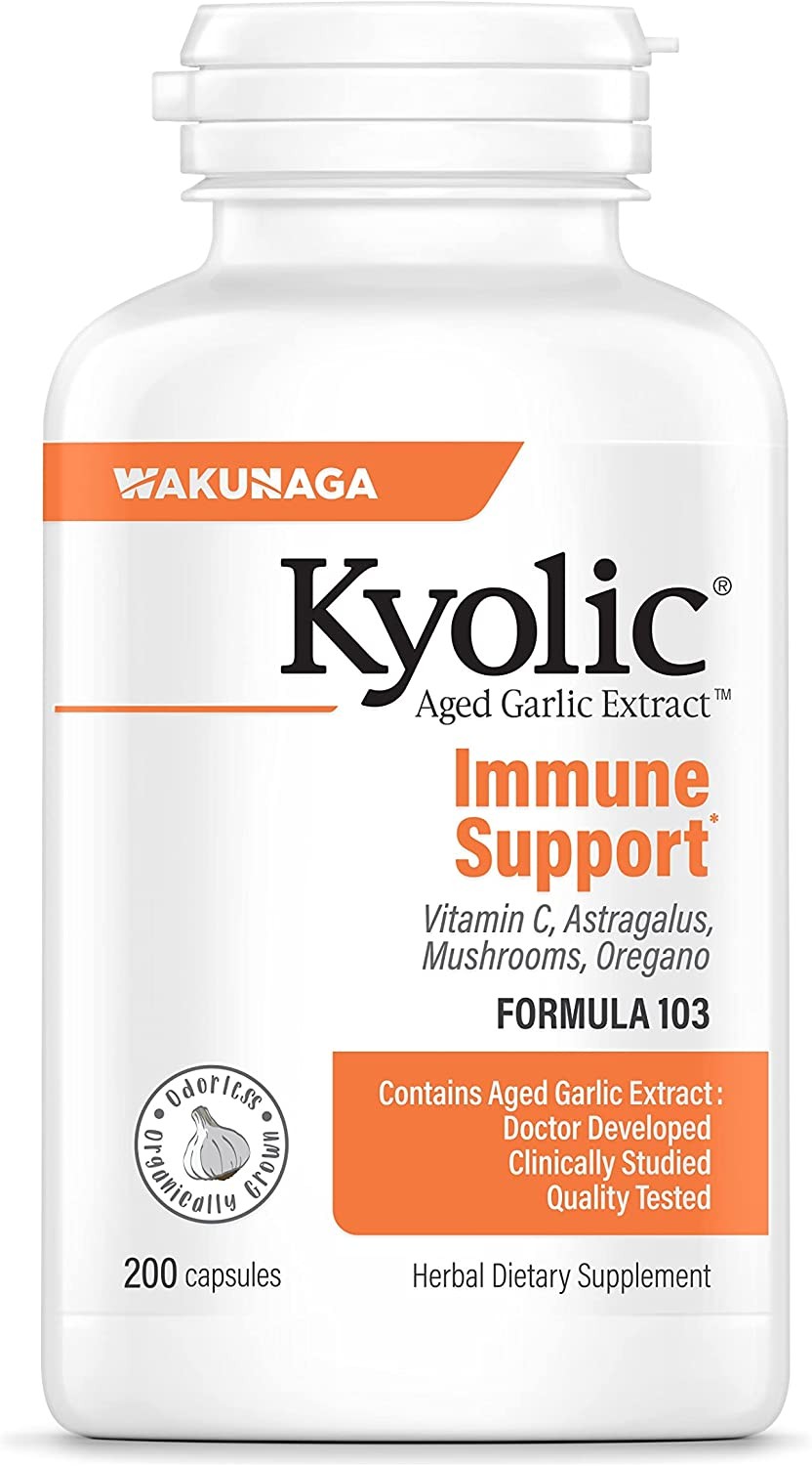 Kyolic Aged Garlic Extract Formula 103 Immune Support, 200 Capsules ...