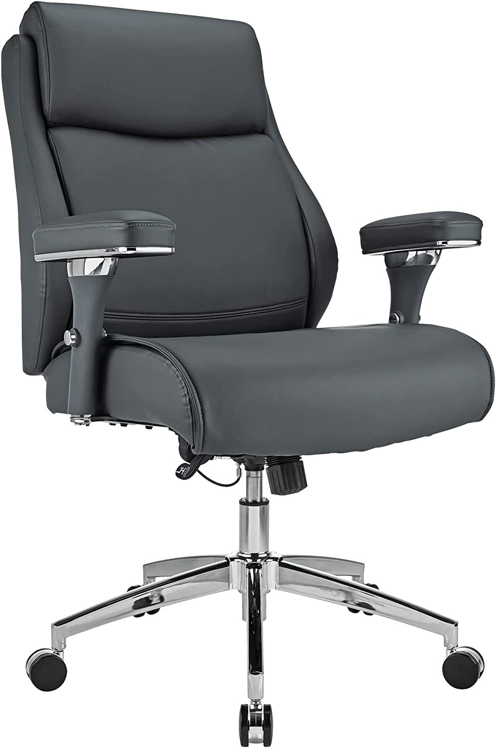Realspace® Modern Comfort Keera Bonded Leather Mid-Back Manager's Chair ...