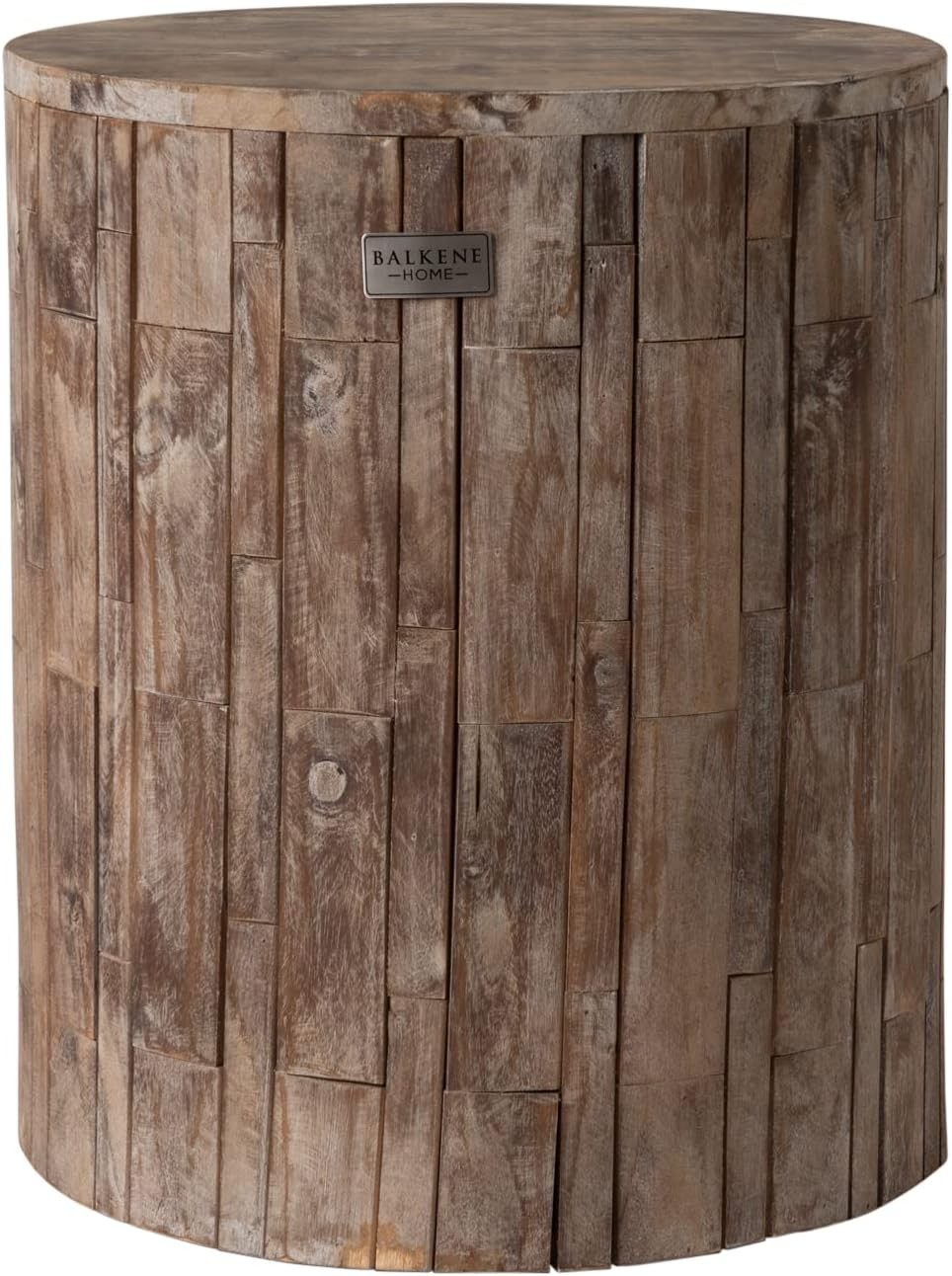 Balkene Home 62420 Elyse Round Rustic Garden Stool Wood Outdoor Seating ...