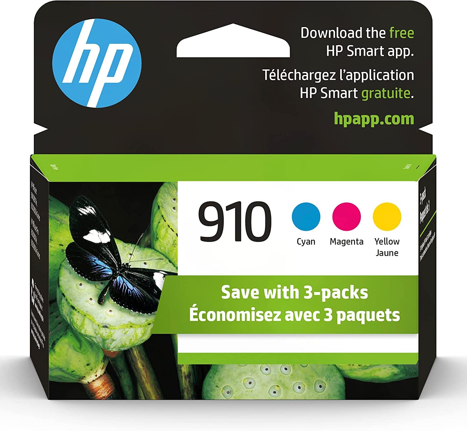 HP 910 Cyan, Magenta, Yellow Ink Cartridges for HP Printers (3-pack ...