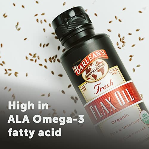 Barlean's Organic Flaxseed Oil Liquid, Cold Press Flax Seeds, 7,640mg ...