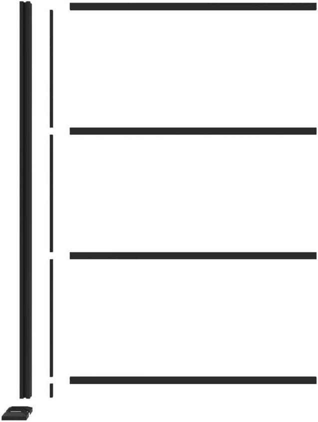 2 ft. x 4 ft. Matte Black Aluminum Decorative Screen Panel Corner Post ...