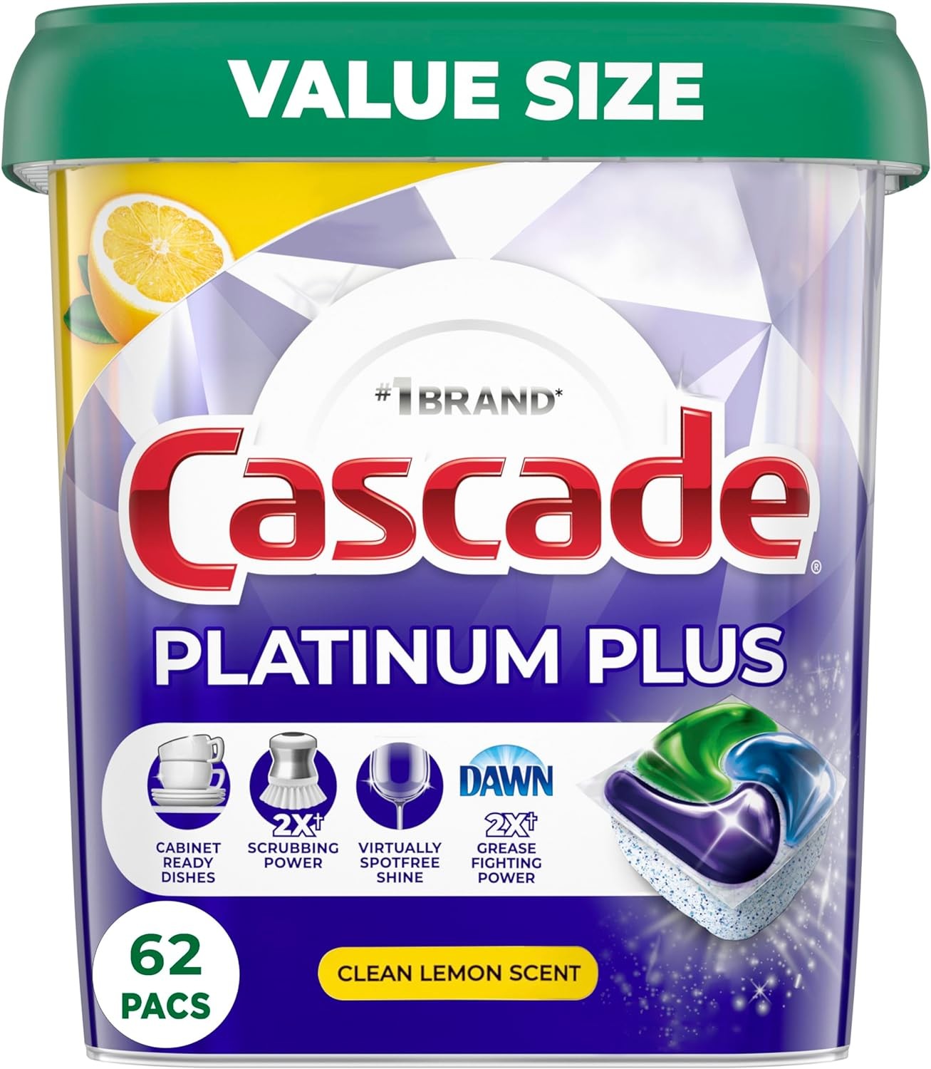 Cascade Platinum Plus Dishwasher Pods, Dishwasher Detergent, Dishwasher ...
