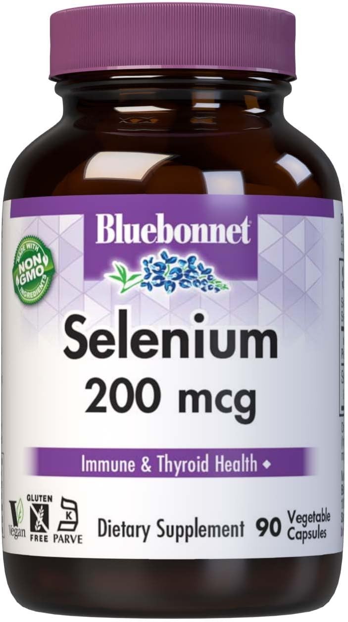 Bluebonnet Selenium 200mcg Capsules (L-selenomethionine) - Potent ...
