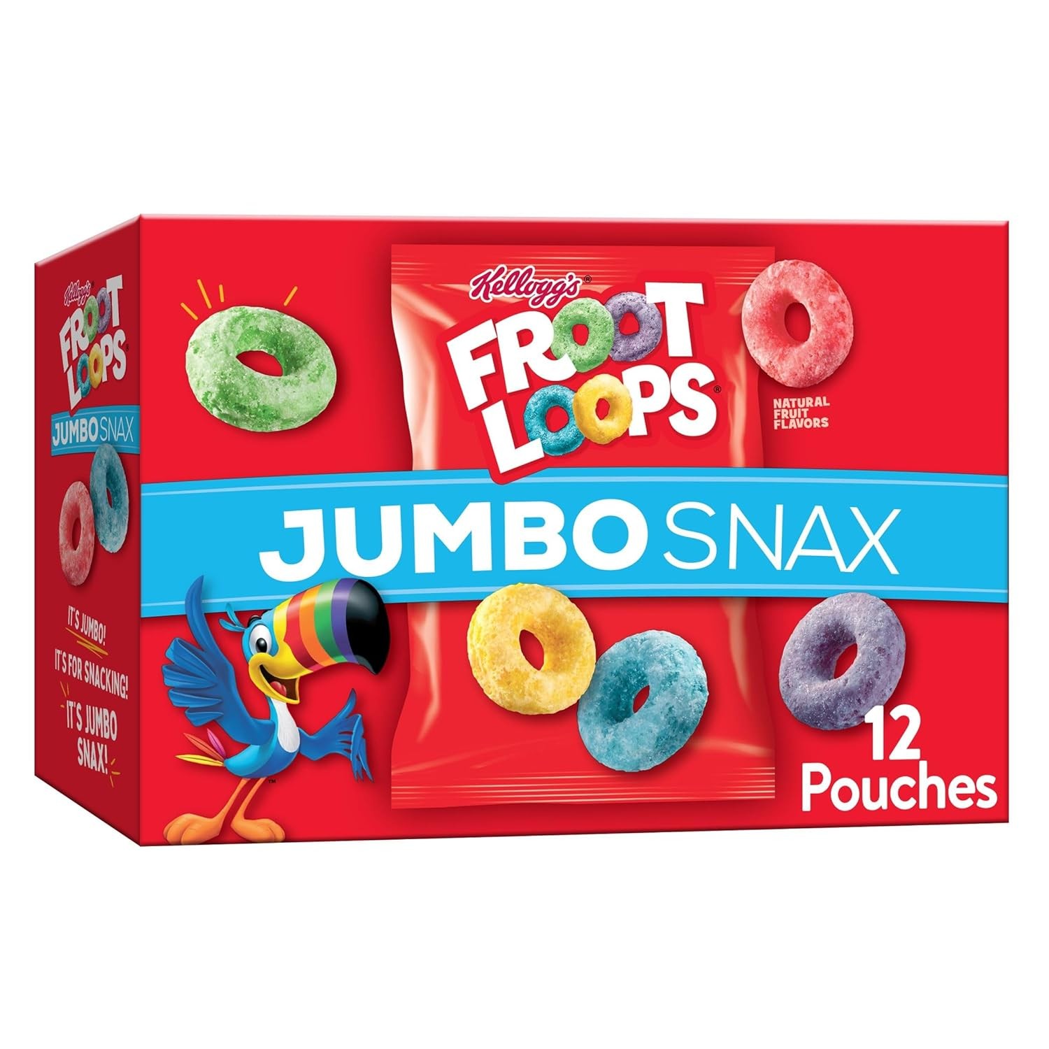 Froot Loops Jumbo Snax Cereal Snacks, Kids Snacks, Fruit Flavored ...